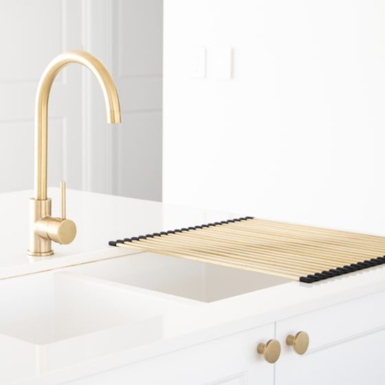 Brushed brass kitchen sinks showers tapware Australia