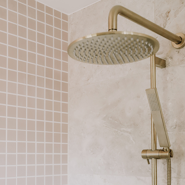 Ryla brushed brass shower rail| buy online | 60 + brass products