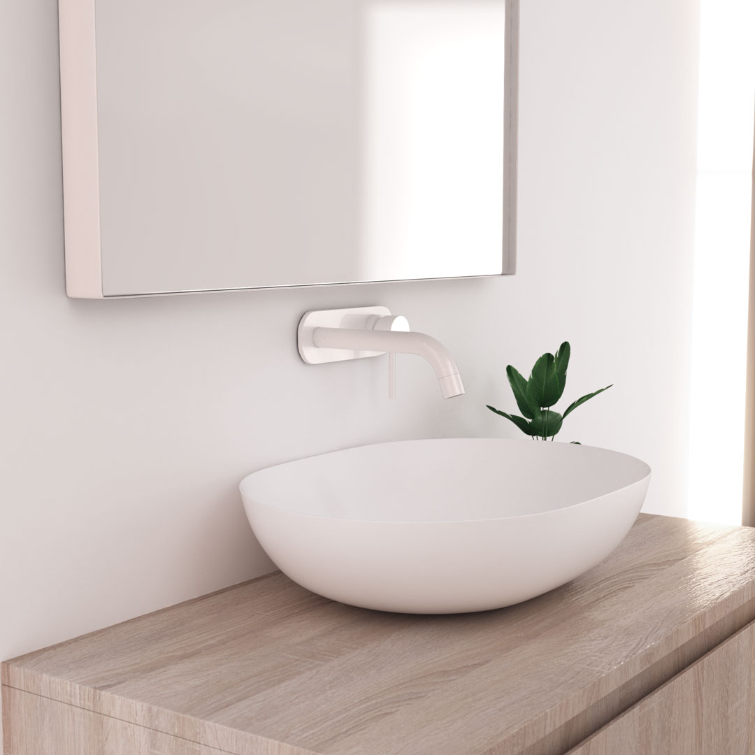 Elysian Minimal Wall Mounted Set - White | ABI Interiors
