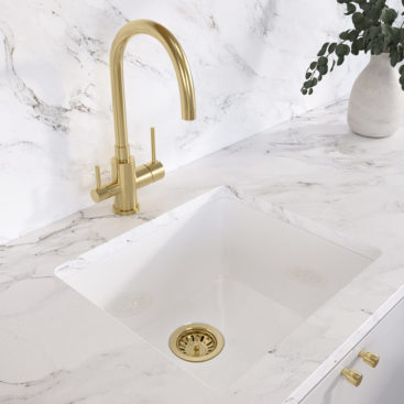 Kalista Ceramic Single Sink - Gloss White | ABI Interiors
