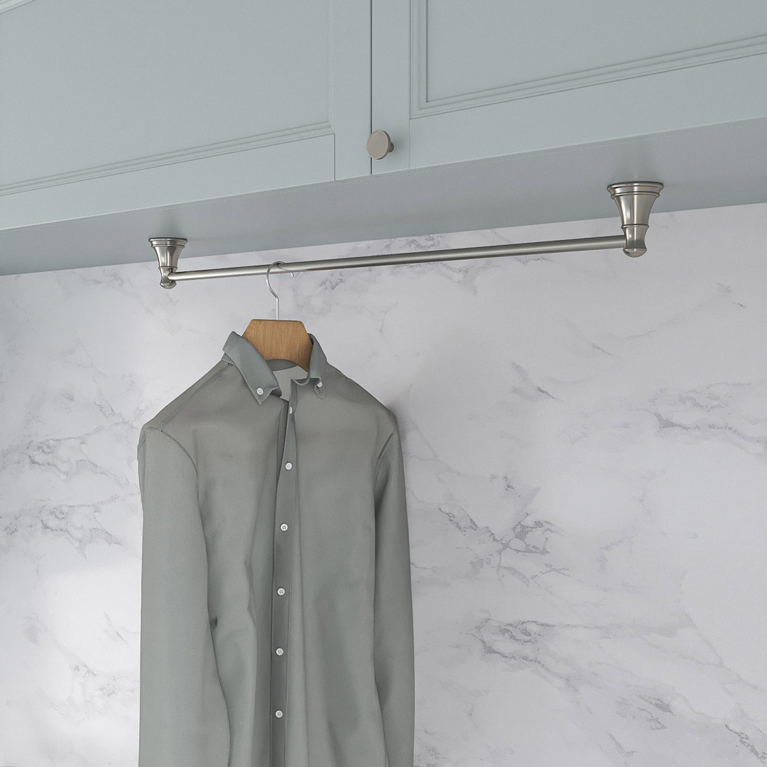 Kingsley Single Towel Rail - Brushed Nickel | ABI Interiors