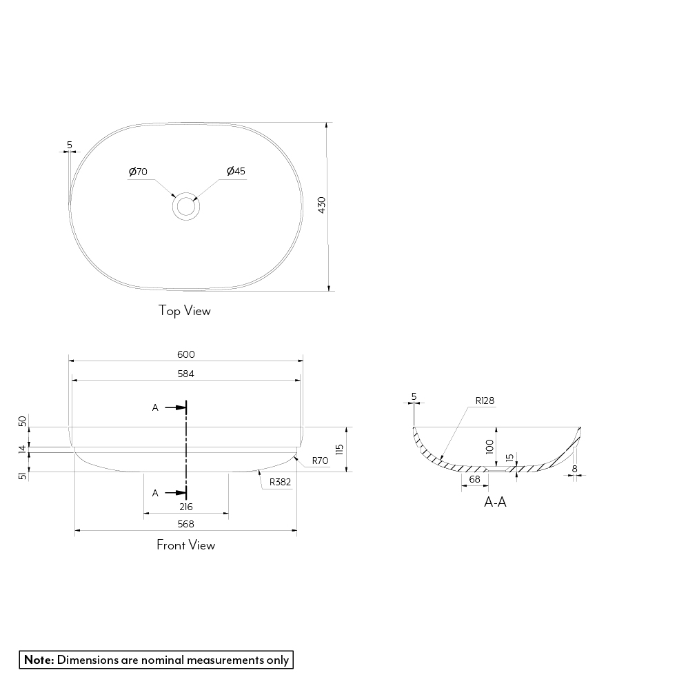 Kiva Semi Inset Basin - Matte White | ABI Interiors