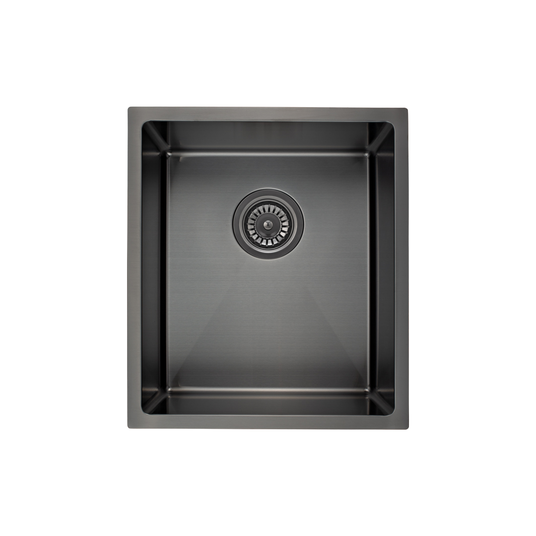 Ohelu Single Kitchen Sink 380mm - Brushed Gunmetal | ABI Interiors